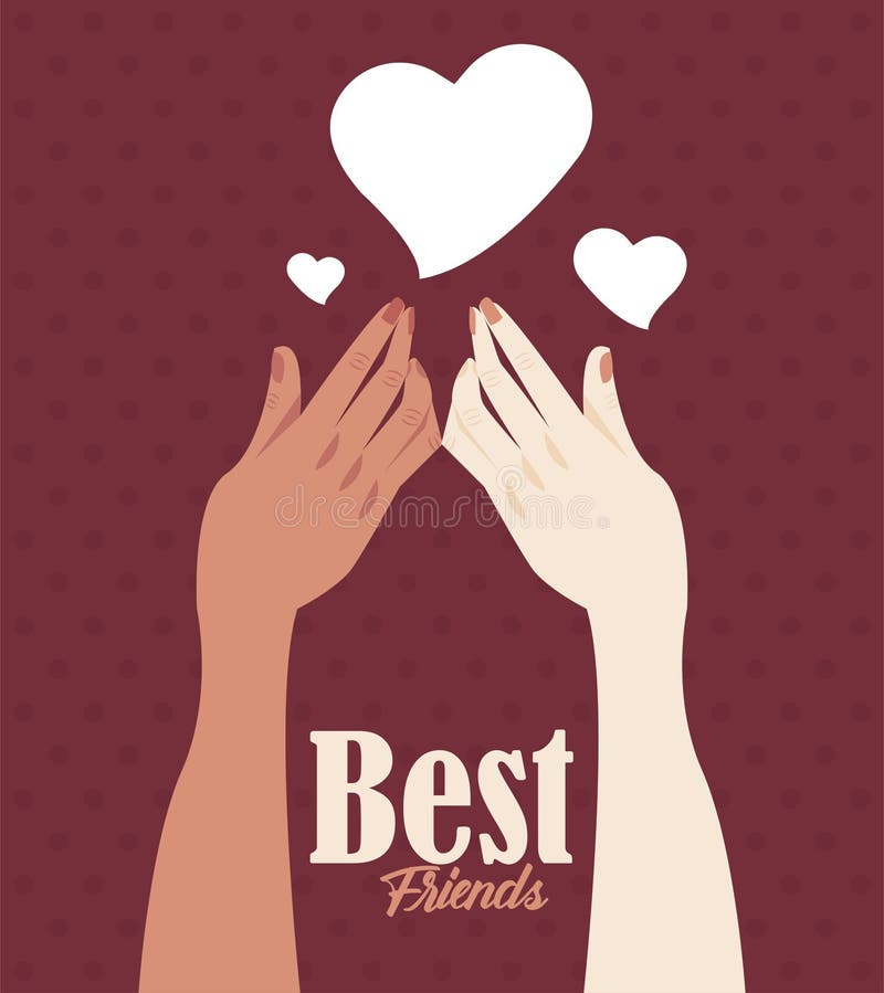 Best friends poster stock vector. Illustration of solidarity - 223193707