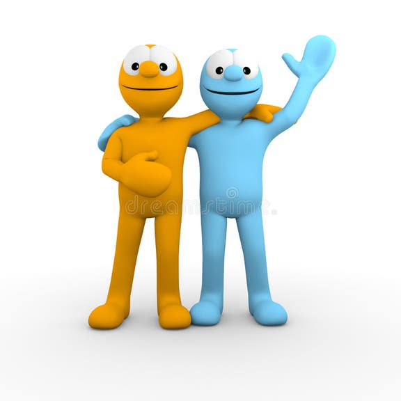 Best friends saying hello stock illustration. Illustration of classmate ...