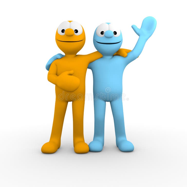 Best friends saying hello stock illustration. Illustration of classmate ...