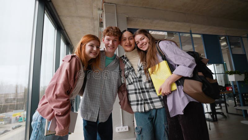 Best Friends Students Friends Hugging in College Stock Footage - Video ...