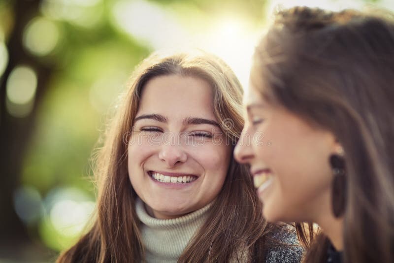 Best Friends, through Thick and Thin. Two Attractive Young Women ...