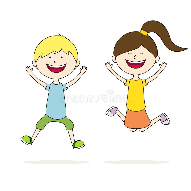 Happy Jumping Kids stock vector. Illustration of sweet - 157168407