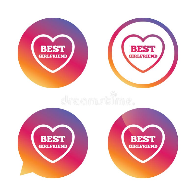 Best Girlfriend Sign Icon. Heart Love Symbol. Stock Vector ...