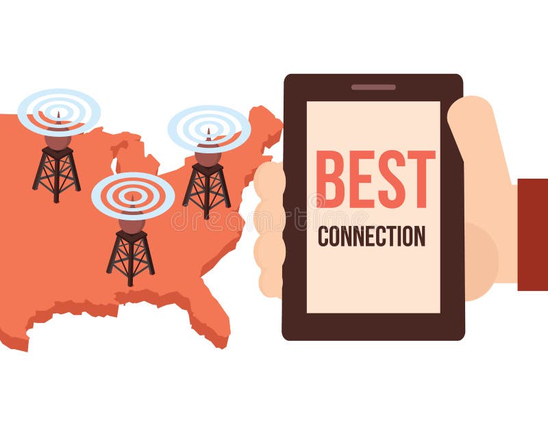 Best High Speed Mobile and Internet Connection Conceptual Illustration ...