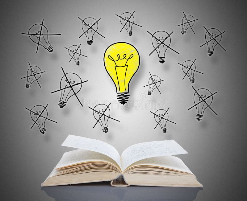 Best Idea Concept Above a Book Stock Illustration - Illustration of ...