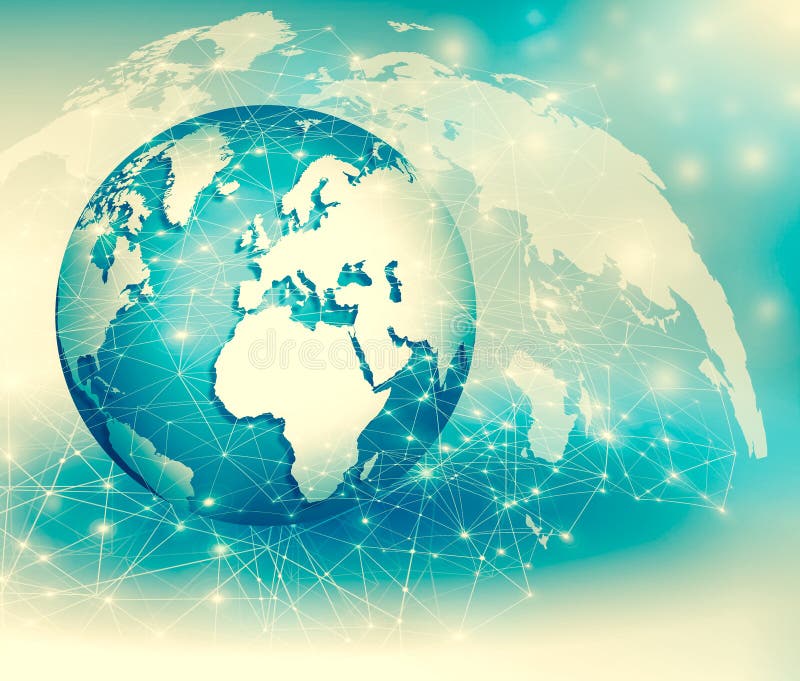 Best Internet Concept of Global Business. Globe, Glowing Lines on ...
