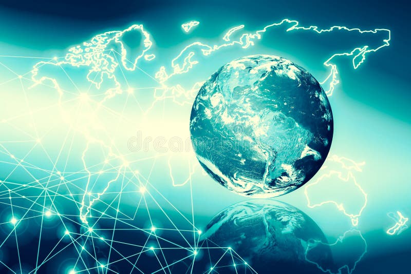 Best Internet Concept of Global Business. Globe, Glowing Lines on ...