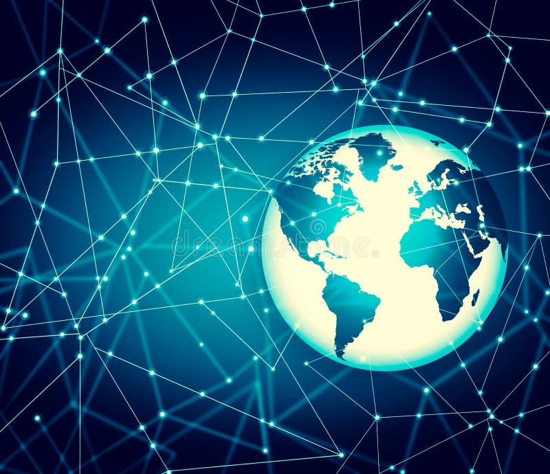 Best Internet Concept of Global Business. Globe, Glowing Lines on ...