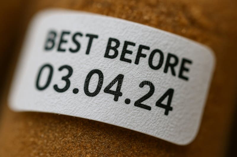 Best before 03.04.24 Label on Carton Stock Illustration - Illustration ...