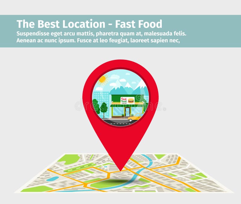 The Best Location Fast Food Stock Vector - Illustration of navigation ...