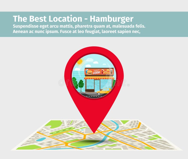 The Best Location Hamburger Stock Vector - Illustration of drink ...