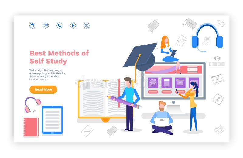 Best Methods Self Study Website with Text Sample Stock Vector ...