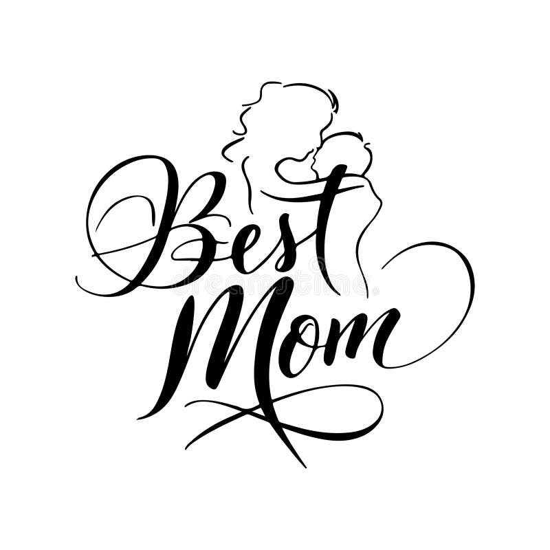 Best Mom Art Vector Silhouette Style Stock Vector - Illustration of ...