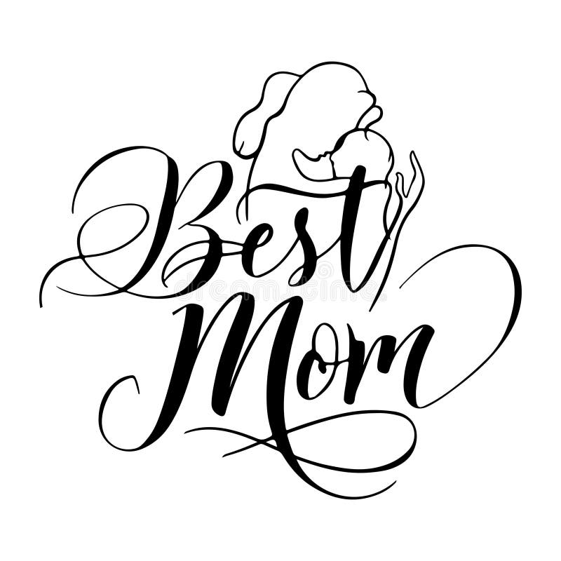Best Mom Vector Silhouette Style Stock Illustration - Illustration of ...