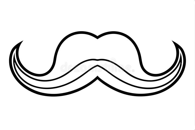 Best Moustache Vector Solid, Line Art, Silhouette Illustration Stock ...
