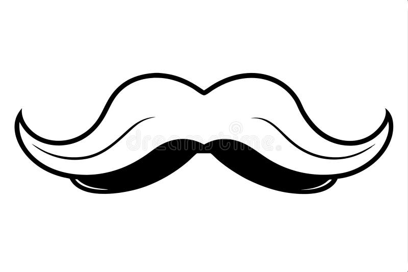 Best Moustache Vector Solid, Line Art, Silhouette Illustration Stock ...