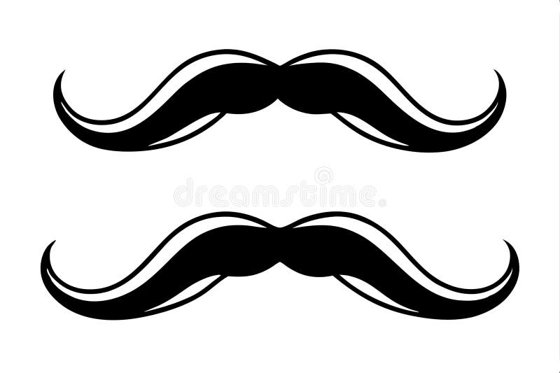 Best Moustache Vector Solid, Line Art, Silhouette Illustration Stock ...
