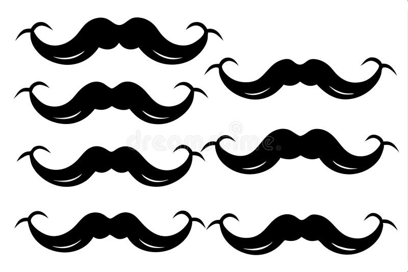 Best Moustache Vector Solid, Line Art, Silhouette Illustration Stock ...