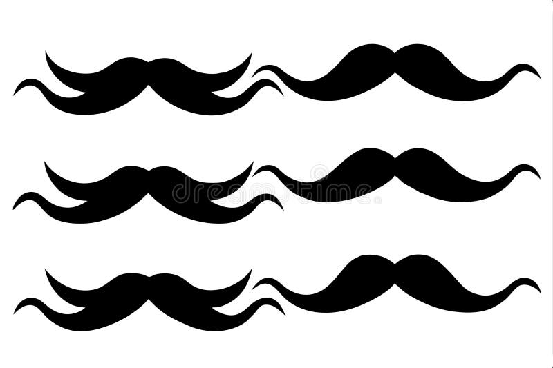 Best Moustache Vector Solid, Line Art, Silhouette Illustration Stock ...
