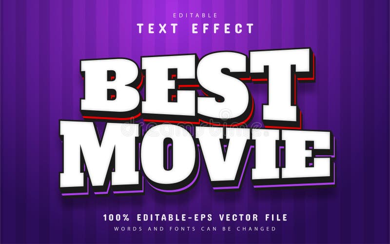 Best movie text effect stock vector. Illustration of sign - 256142117