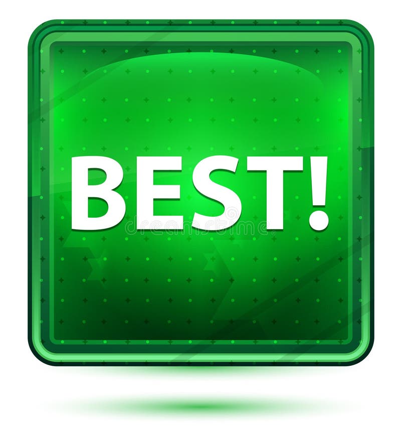 Best! Neon Light Green Square Button Stock Illustration - Illustration ...