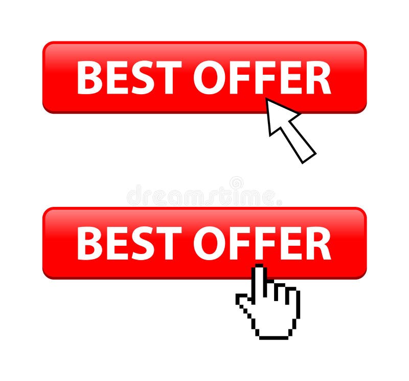 Best offer button stock vector. Illustration of banner - 203228238