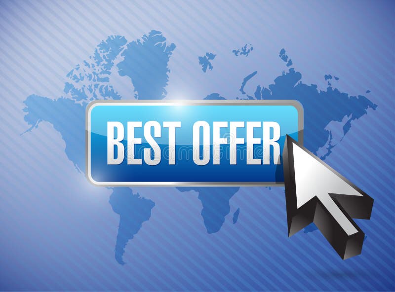 Best Offer Button Illustration Design Over a World Stock Illustration ...