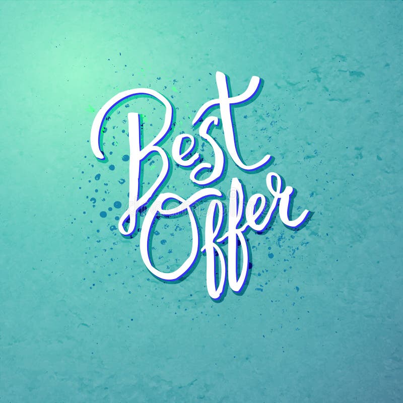 Best Offer Concept on Blue Green Background Stock Vector - Illustration ...