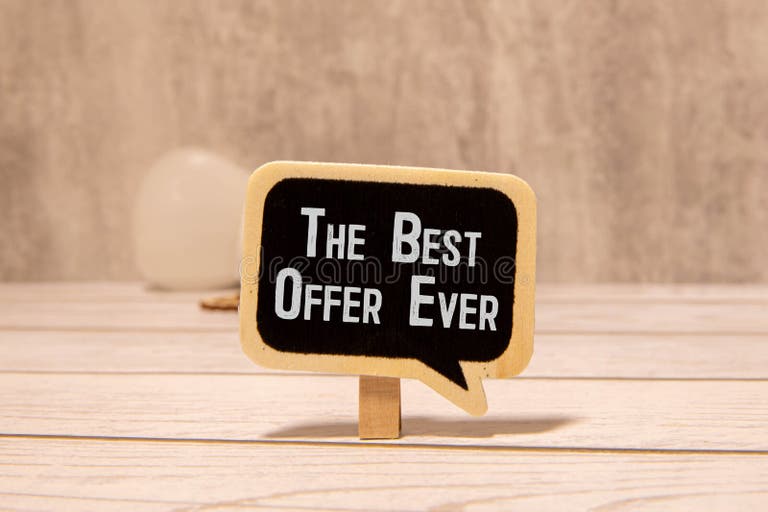 The Best Offer Ever Text on Top View Office Desk Table of Business ...