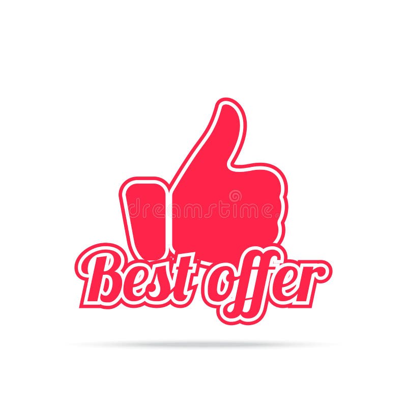 Best Offer Label. Red Color, Isolated on White Stock Vector ...