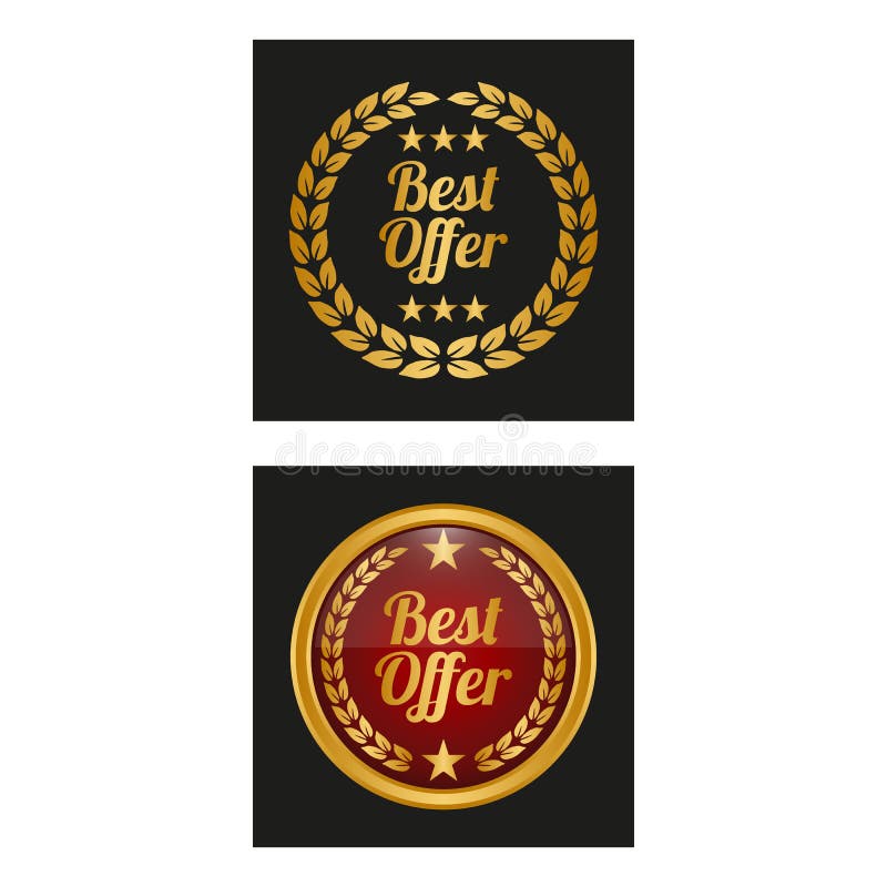 Best Offer Label in Two Versions. Stock Illustration - Illustration of ...