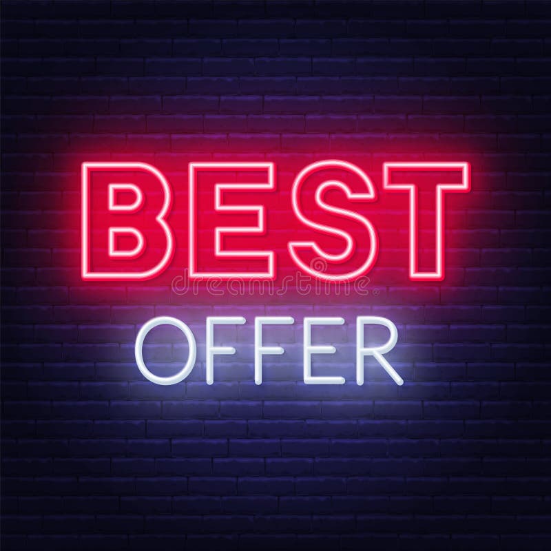 Neon Offer Template for Discount on Sale. . Neon Blue and Pink ...