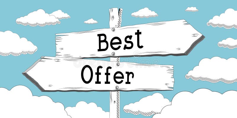 Best Offer - Outline Signpost with Two Arrows Stock Illustration ...