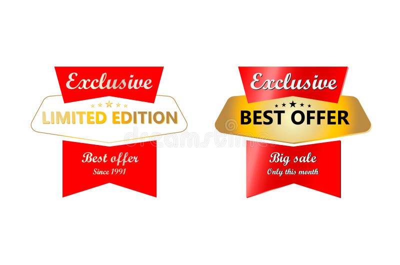 Best Offer Red and Gold Vector Icon Design Stock Illustration ...