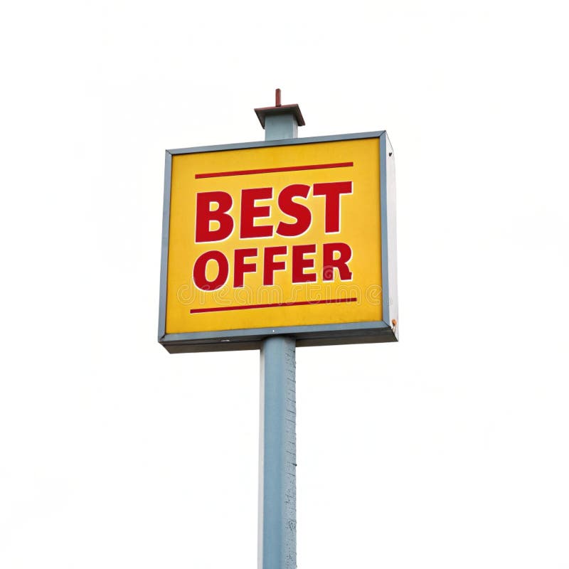 Best Offer Signpost Isolated on White Background Stock Illustration ...