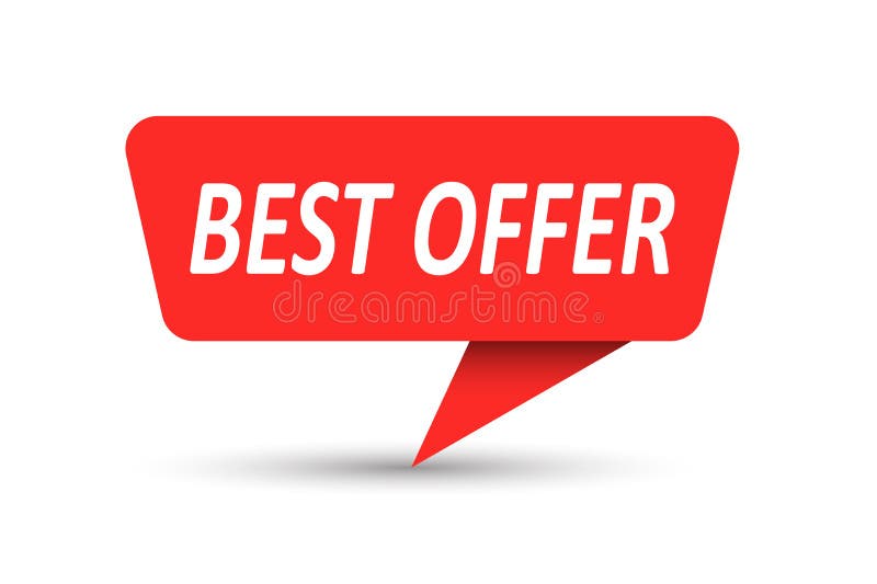 BEST OFFER. Vector Banner, Pointer, Sticker, Label or Speech Bubble ...