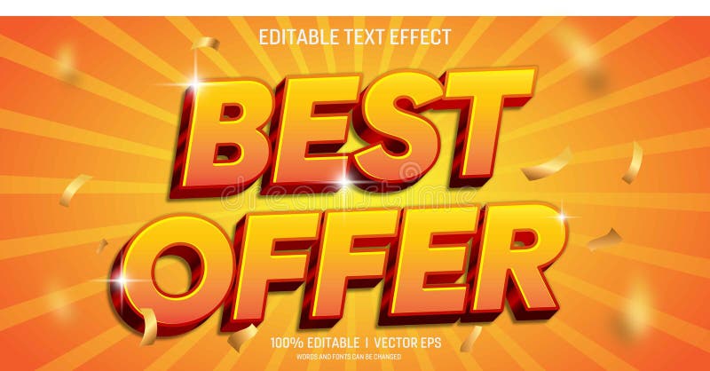 Best Offer Vector 3d Text Effect with Modern Style Design Stock ...