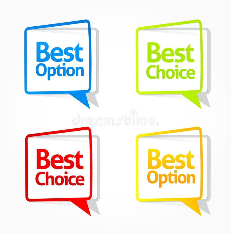 Best Option and Choice Sticker Collection 2 Stock Vector - Illustration ...