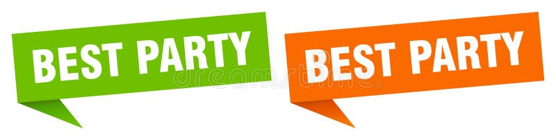 Best Party Banner. Best Party Speech Bubble Label Set Stock Vector ...