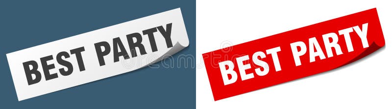 Best Party Sticker. Best Party Sign Set Stock Vector - Illustration of ...