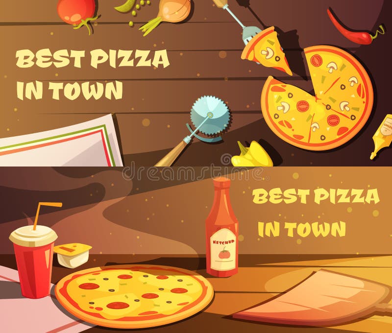 Best Pizza Horizontal Banners Stock Vector - Illustration of decorative ...