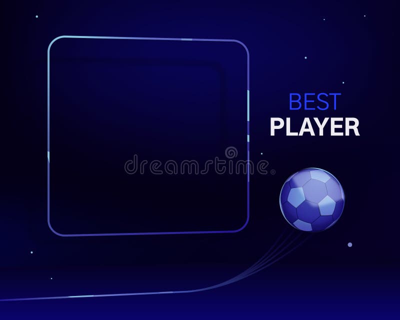 Best Player Award, Thin Rounded Frame with Empty Space for Text. Flying ...