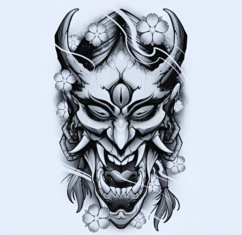 Best Potrait Tattoo Stencil Design for Men and Women Stock Illustration ...