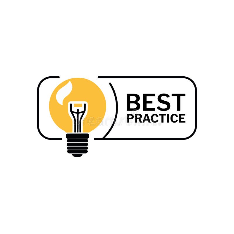 Best Practice Badge with Lightbulb Icon. Vector Illustration in Modern ...