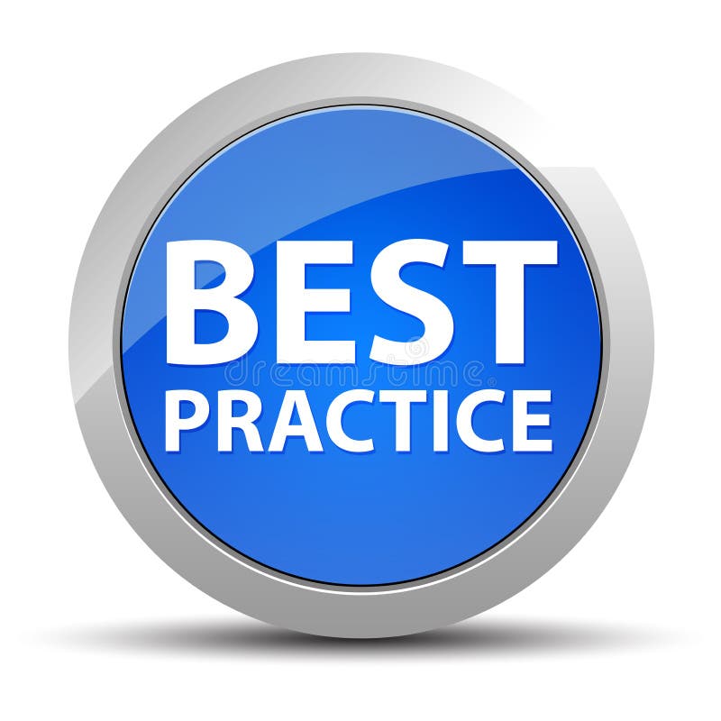 Best Practice Blue Round Button Stock Illustration - Illustration of ...