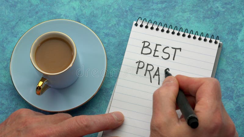 Best Practice Concept - Man Hand Writing a Note Stock Footage - Video ...