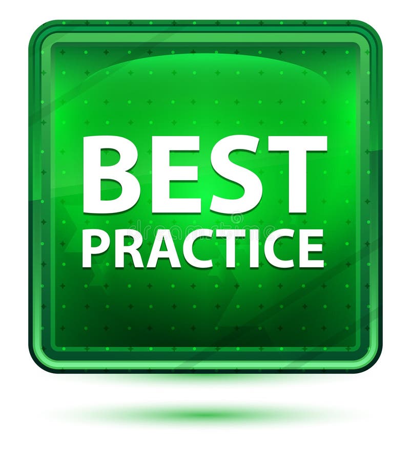 Best Practice Neon Light Green Square Button Stock Illustration ...