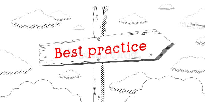 Best Practice - Outline Signpost with One Arrow Stock Illustration ...
