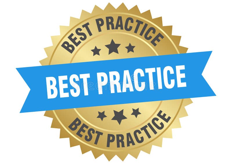 Best Practice. Best Practice Round Blue and Gold Label Isolated on ...