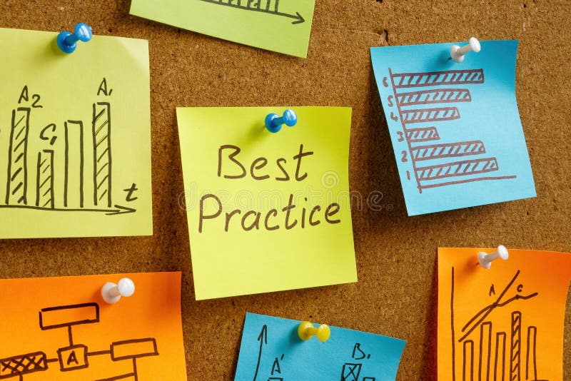 Best Practice Sign Pinned To the Board and Charts. Stock Image - Image ...